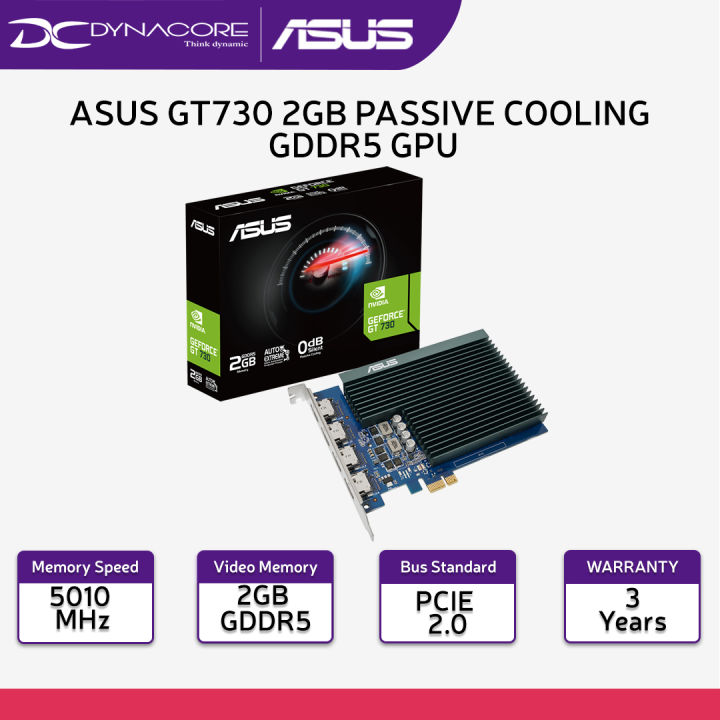 DYNACORE - ASUS GeForce GT730 2GB GDDR5 low profile graphics card (with I/O port brackets) GT730 ...