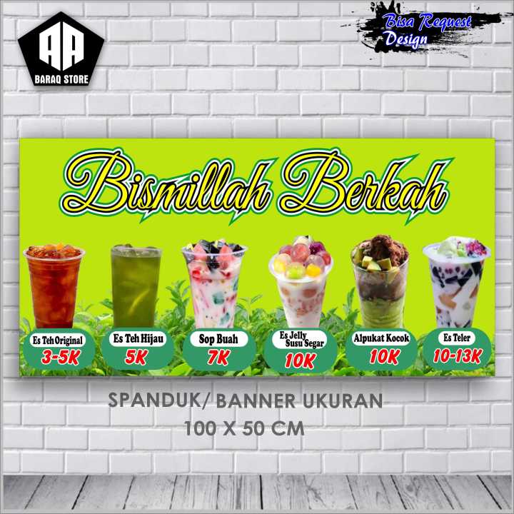 Cetak Banner Cetak Spanduk Daftar Menu Minuman Ukuran 100X50 CM BISA ...