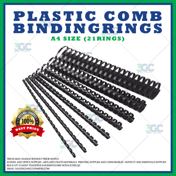 3GC A4 Plastic Ring Binder Bundle - 20pcs, Black, Flexible, and Perfect for 40-500 Sheets ...