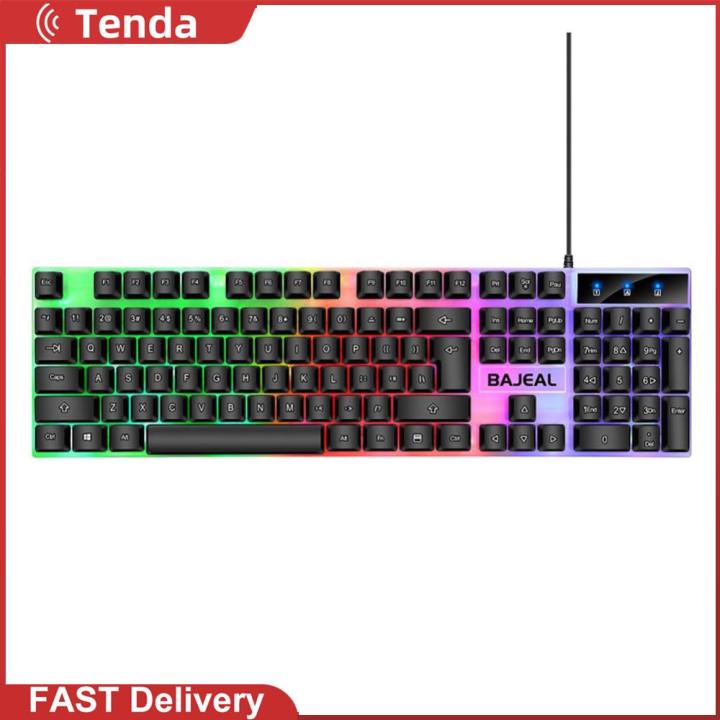 RGB Glowing Keypad Mouse Backlight Office Keypad Mouse Combo 104 ...