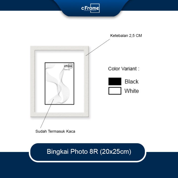 C Frame Bingkai Foto 6R Aesthetic Fiber Minimalis 2,5 cm 6R 15 x 20 cm cFrame Bingkai Pigura ...