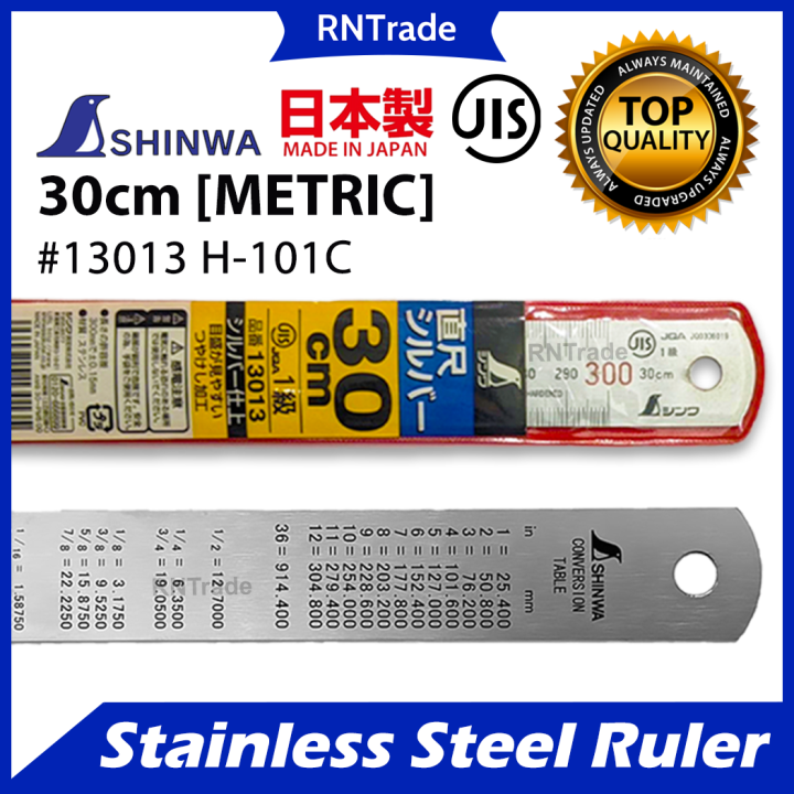 Stainless Steel Ruler Shinwa 300mm #13013 H-101C, Made in Japan | Lazada PH
