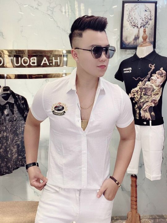 [HCM]ÁO SƠ MI TAY NGẮN PHỐI LOGO CỰC CHẤT XM688 | Lazada.vn