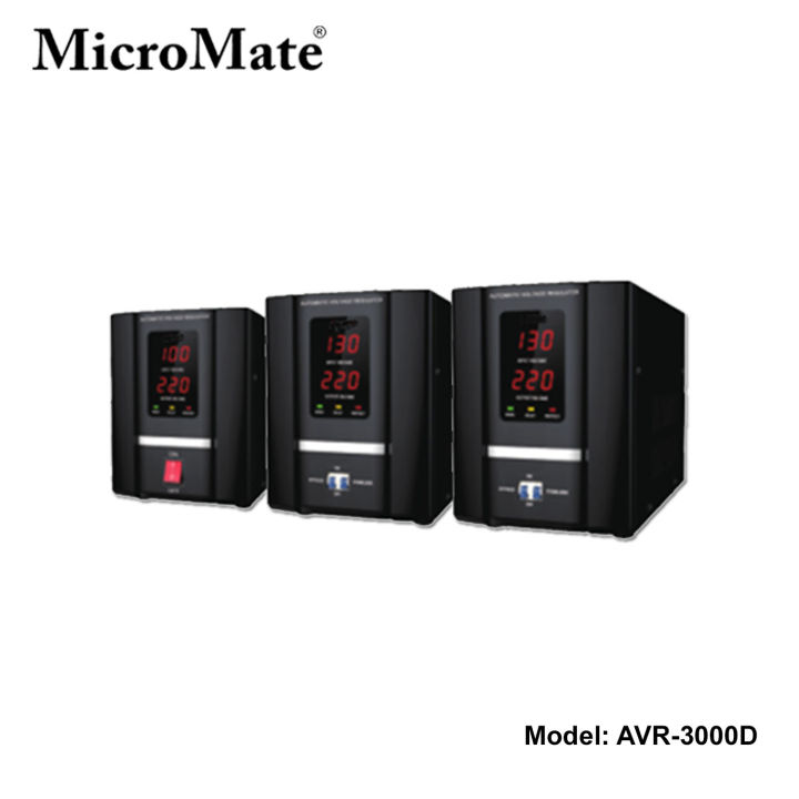 MicroMate 3KVA Automatic Voltage Regulator (AVR) with Output Power-On ...
