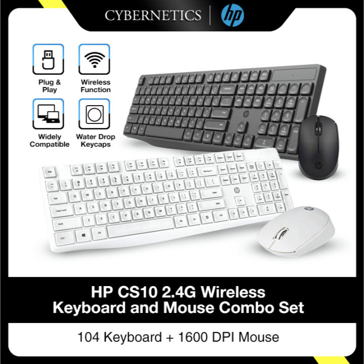 Hp Cs10 2 4g Keyboard Wireless Keyboard And Mouse Combo Set With 104 Keyboard And 1600 Dpi Mouse