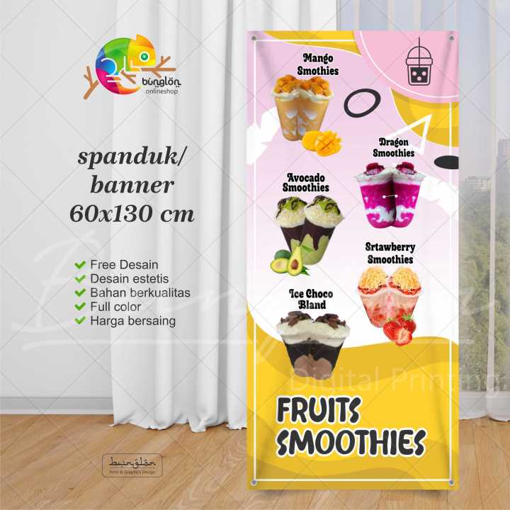 Spanduk Banner Es Smoothies, Smoothies Fruits Varian Rasa | Lazada ...