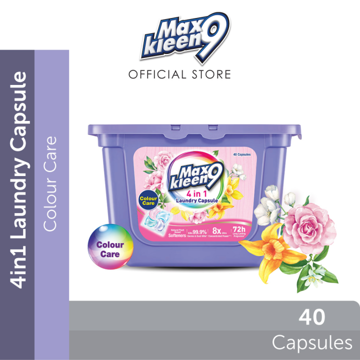 Maxkleen 9 4in1 Colour Care Laundry Capsule [40 Capsules Pack] | Lazada