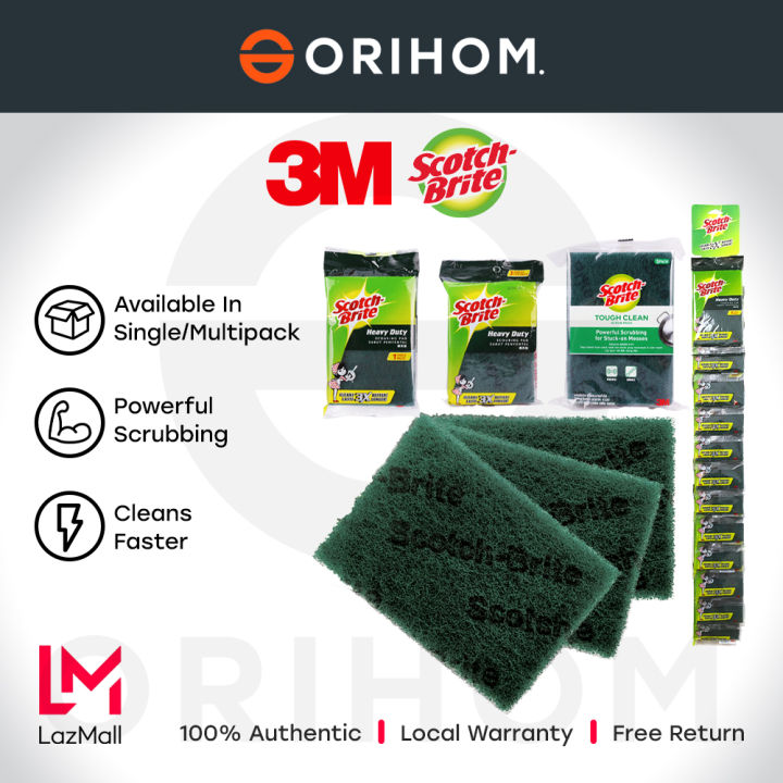 3M SCOTCH-BRITE Heavy Duty Scrubbing Pad Single Pack/Multipack Scouring ...