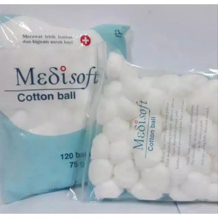 [Bisa Bayar di Tempat] Medisoft Cotton Ball 75g / Kapas Bulat 120 Balls ...