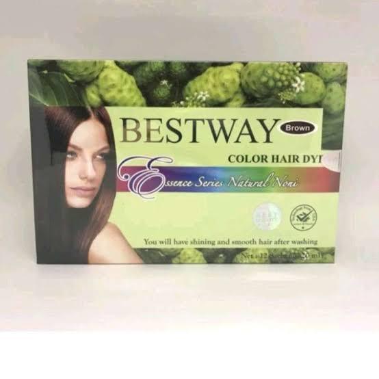 BESTWAY Noni Cat Rambut Warna ( Brown ) isi 12 Sachet | Lazada Indonesia