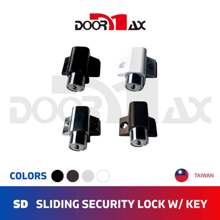DOORMAX SD Sliding Security Lock with Key (Black/Brown/Chrome/White ...