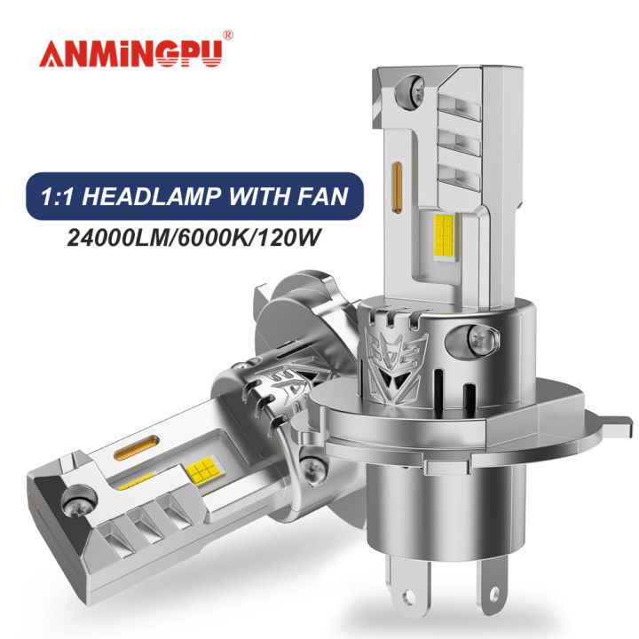 ANMINGPU 2Pcs 120W 24000LM Super Bright Upgraded H4 H11 Led Car Headlight 9005 9006 H7 Auto Car ...
