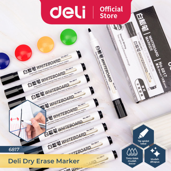 Deli Whiteboard Marker / Spidol Papan Tulis Bisa Dihapus Isi 10 pcs ...