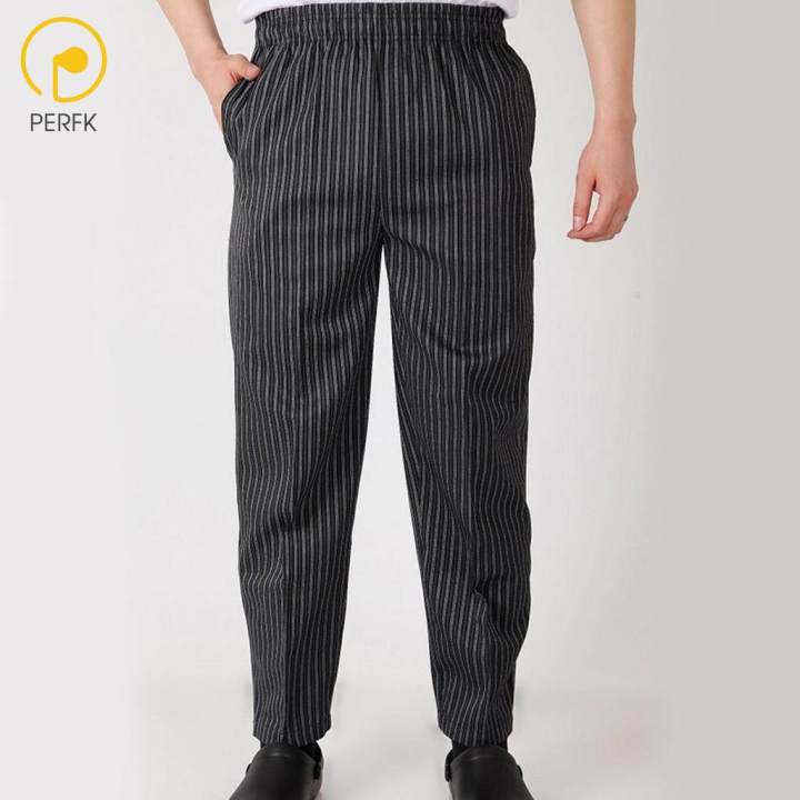 Perfk Professional Unisex Chef Waiter Trousers Pants Kitchen Hotel Cafe ...