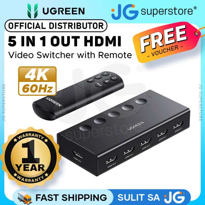 UGREEN 5 In 1 Out 4K 60Hz HDMI Video Switcher with Remote Controller ...