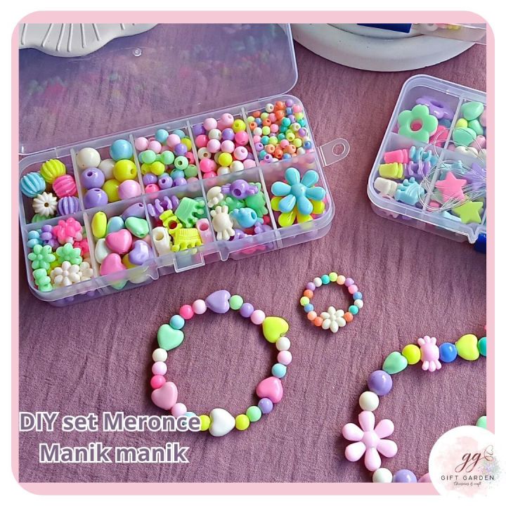 DIY set meronce 10 sekat manik manik pastel | Lazada Indonesia