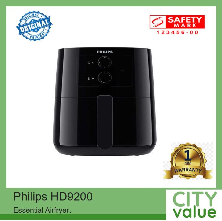 Philips HD9200 Essential Airfryer. Available in Black HD9200/91. Fry ...