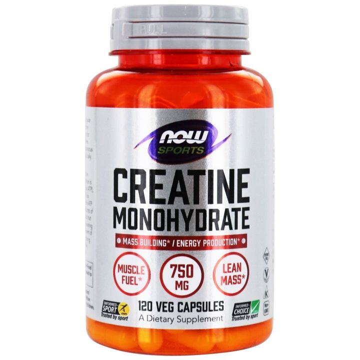 Now Foods Sports Creatine Monohydrate 750 mg 120 Capsules Mass building ...