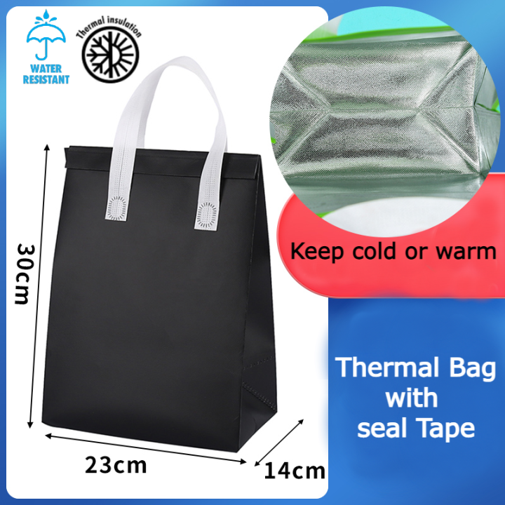 Aluminum Foil Bag with Handle 9.5L Cooler Bag Keep Warm Cold Insulated ...