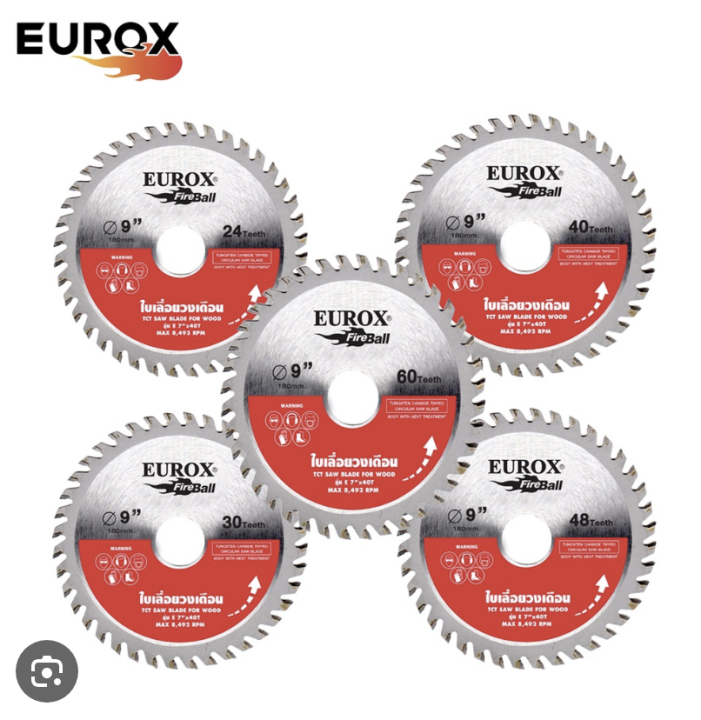 EUROX 🇹🇭 ใบเลื่อยวงเดือน 9 นิ้ว 24T 30T 40T 48T 60T ตัดไม้ ใบเลื่อยตัดไม้ รุ่นงานหนัก 24ฟัน 30 ...
