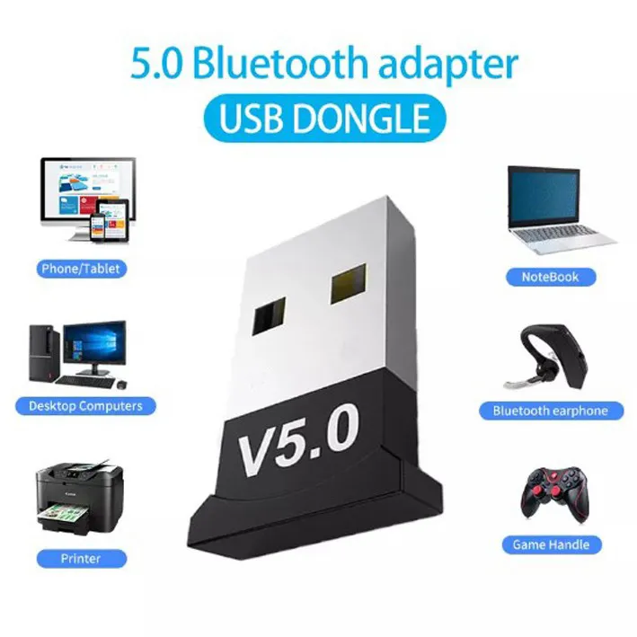 USB Dongle Bluetooth PC Laptop Komputer Bluetooth Receiver 5.0 Wireless ...