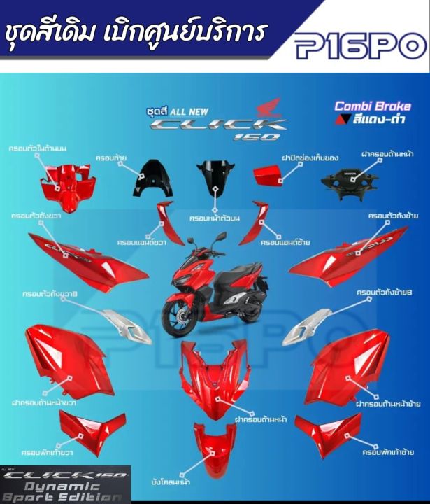 ชุดสี Honda Click 160 แท้ศูนย์ เบิกใหม่ แยกชิ้น 17 รายการ เบิกศูนย์ ...
