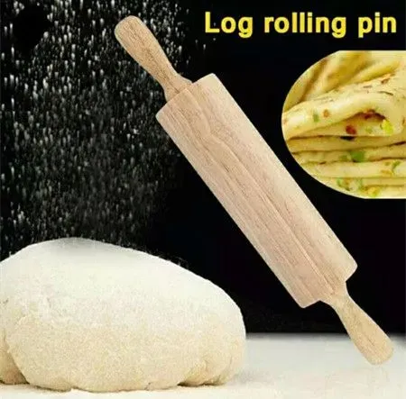 Handy Solid Wood Rolling Pin Non-Stick Baking Cake Cookies Fondant ...