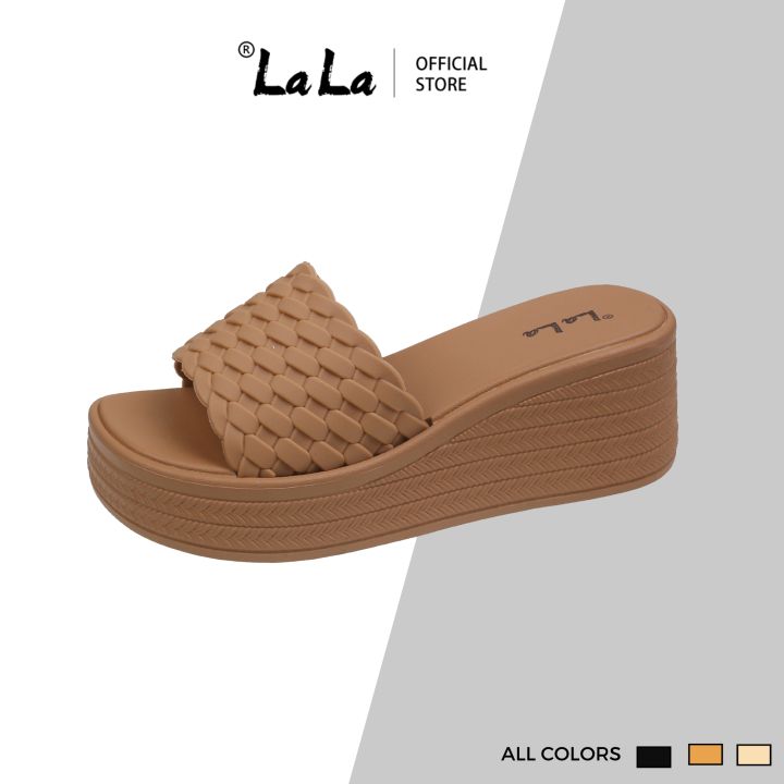 LALA Womens Wedge Sandals open Toe Slipon slippers platform | Lazada PH