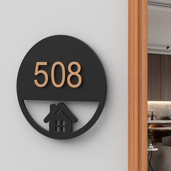 Customizable Round Acrylic House Number Home Personalized Creative ...