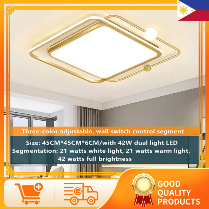 【Manila Stock】Tricolor Nordic Ceiling Light Bedroom Center Light ...