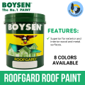 Boysen Roofgard 4 Liters (Gallon) Gloss Acrylic Water-Based Roof Paint ...