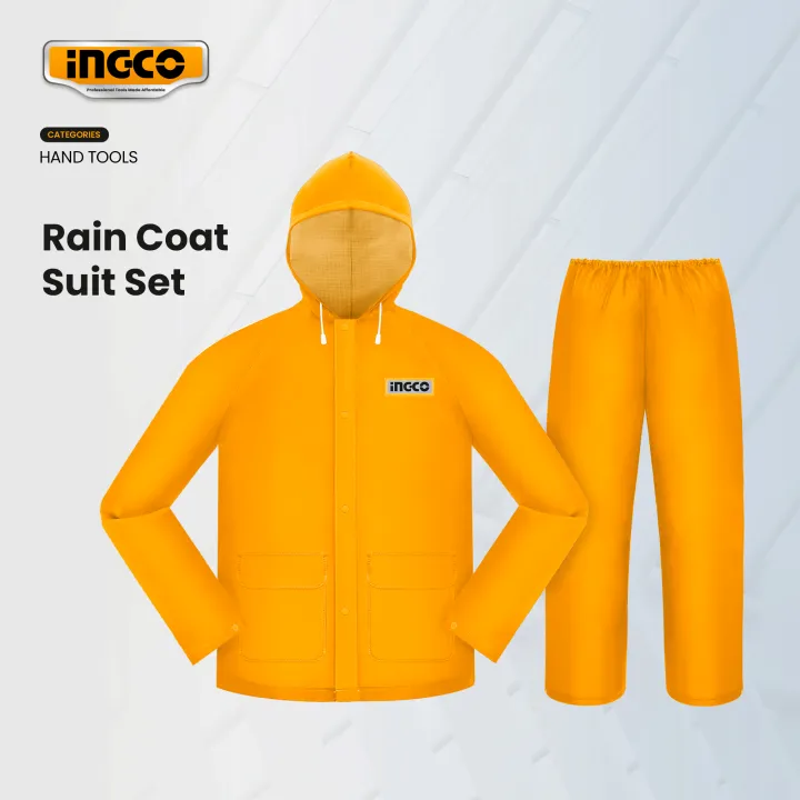 Ingco Rain Coat Suit Set With Zipper And 2 Pockets On The Coat ...