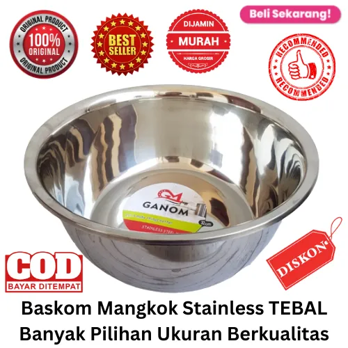 [BISA COD] PROMO Baskom Stainless TEBAL Banyak Pilihan Ukuran ...