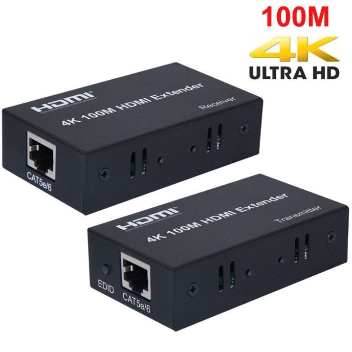 4K HDMI Extender 100M HDMI To Rj45 Extender By Rj45 Cat5e Cat6 Ethernet ...