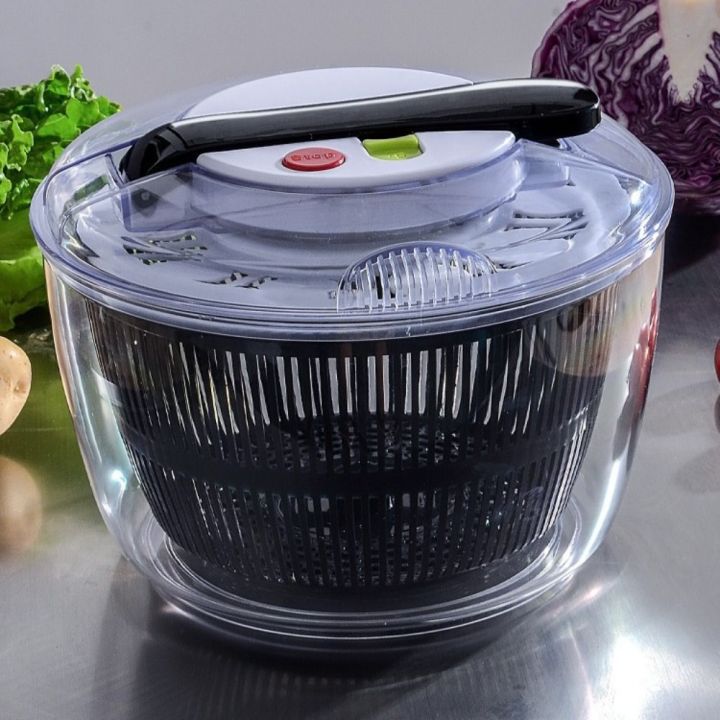 GAOSU Press-type Vegetable Salad Spinner Quick Spin Household Vegetable ...