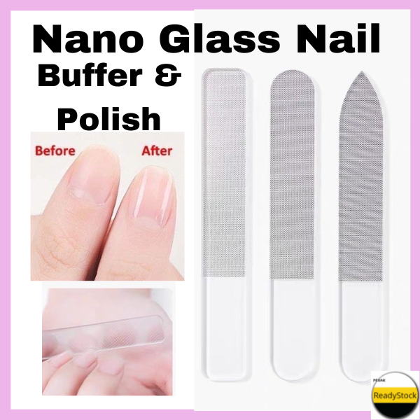Korea Nano Glass Nail File Polish Buffer Peel Off Tool Polisher Shiner ...
