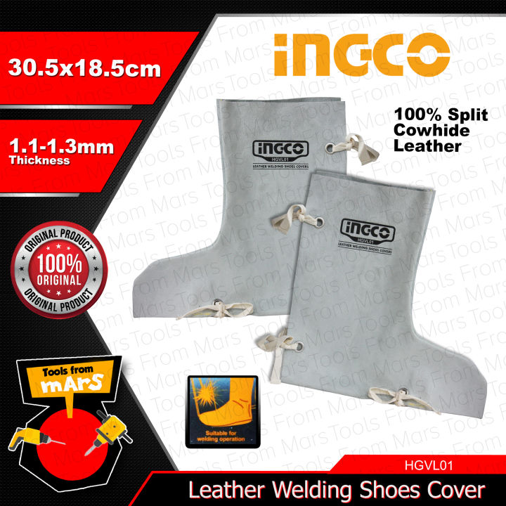 INGCO HGVL01 Leather Welding Shoes 30x5" 18.5cm Protective Welding ...