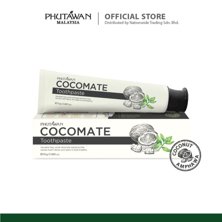 Phutawan Coconut Cocomate Natural Premium Toothpaste 10g 110g | Lazada