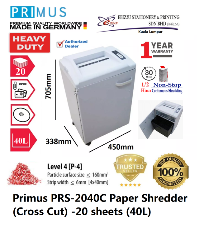 PRIMUS PRS-2040C Departmental Paper Shredder (Shred Capacity: 22 Sheets ...