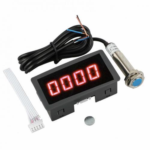 LCD Dustproof Wide Compatibility Hall Effect Sensor 4 Digital RPM Speed ...