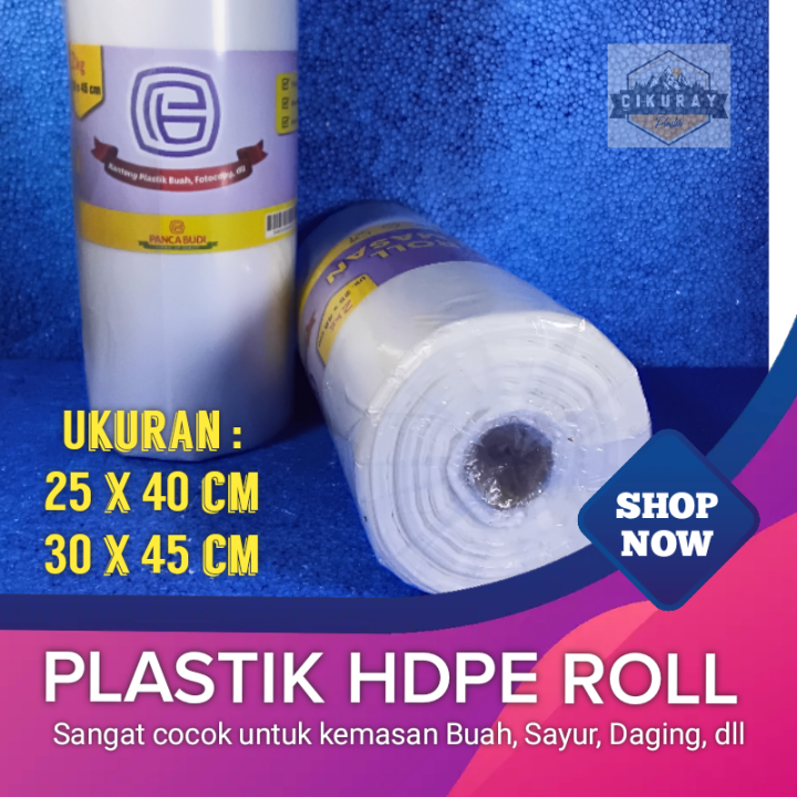 Plastik HDPE roll buah / Kantong plastik buah roll ukuran 25x40 dan 30x45 | Lazada Indonesia
