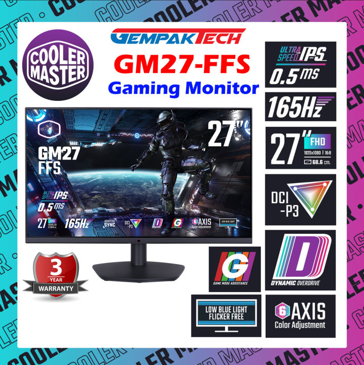 Cooler Master GM27-FFS 27" Ultra-Fast IPS Gaming Monitor - (144Hz ...