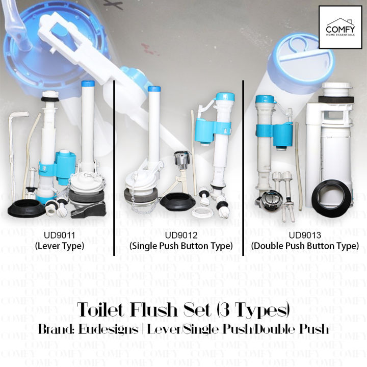 CR Toilet Bowl Water Tank Fittings Set Single Double Push Button or ...