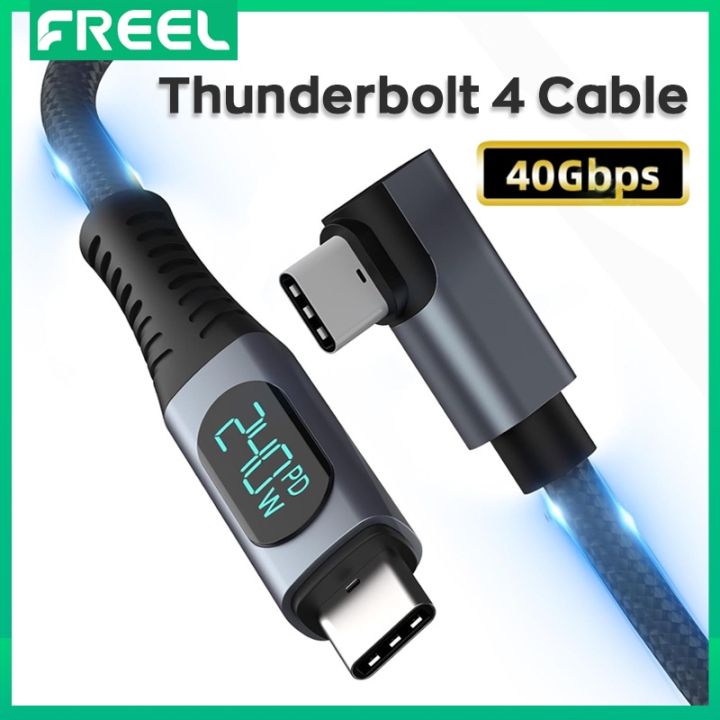 Thunderbolt 4 Cable 40Gbps 240W USB4 8K 60Hz Right Angle USB C Cable ...