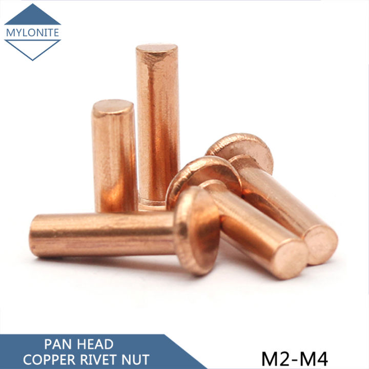 100-Pack Pure Copper Countersunk Rivets - M2 To M8 Sizes (Choose Your Size)