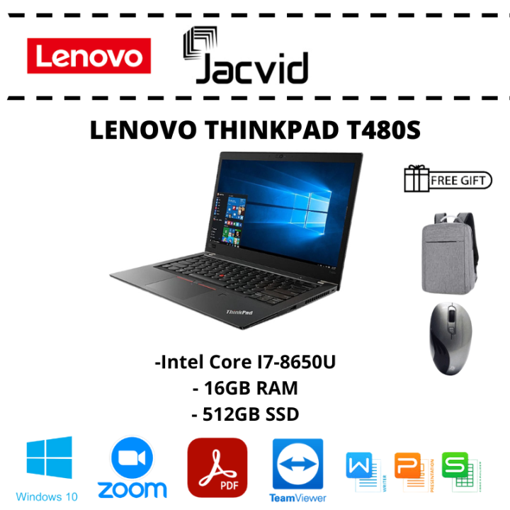 Lenovo Thinkpad T480s (Intel I7-8650U / 16GB Ram / 512GB SSD / 14" FHD) #Refurbish #Used # ...