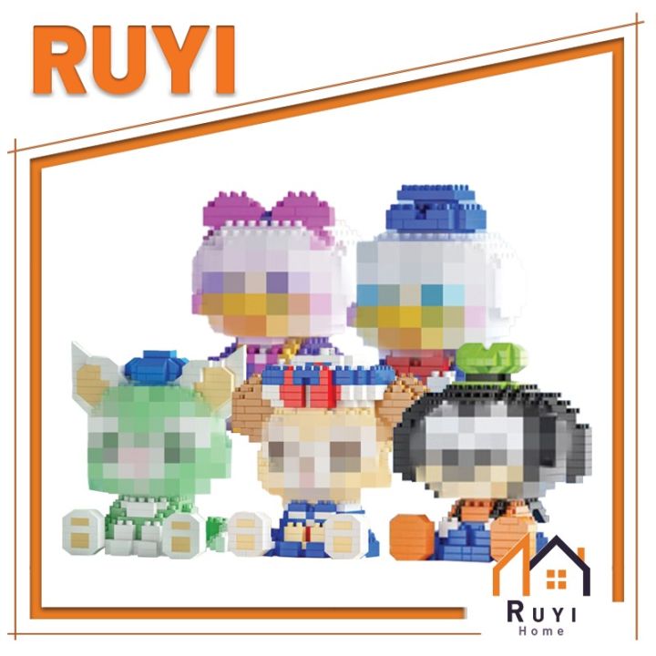 Disney Cartoon Mini Blocks Mickey Minnie Cartoon Brick Toys DIY Model ...