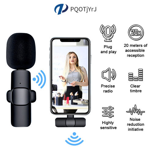 2 in 1 K9 Wireless Lavalier Microphone Portable Audio Video Recording ...
