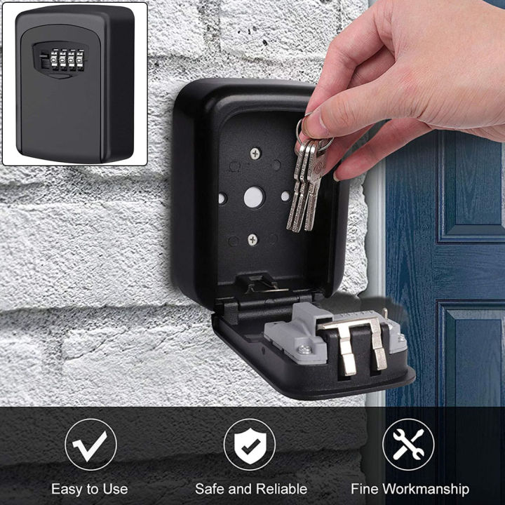 House Security Aluminum Alloy Key Lock Box, 4-Digit Combination ...