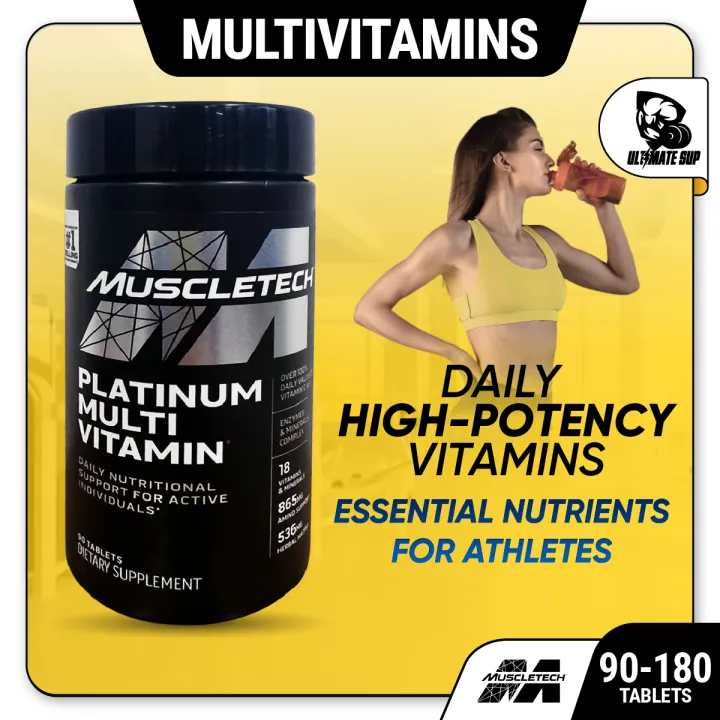 Muscletech, Essential Series, Platinum Multi Vitamin, High Potency, with Mineral, Bodybuilding ...